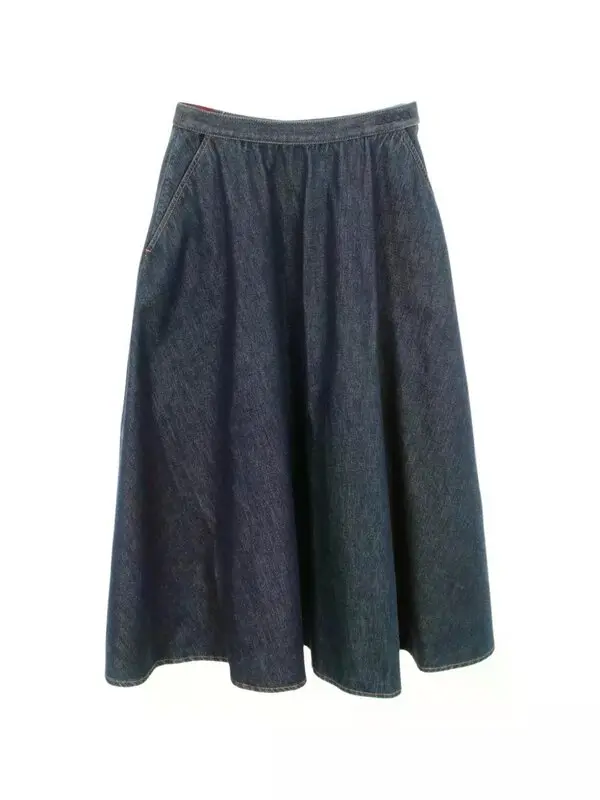 Gucci 2010s Logo-embroidered Flared Skirt