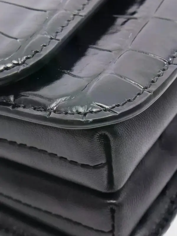 Balenciaga B. Croc-embossed Cross Body Mini Bag