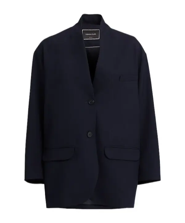 Fabiana Filippi Collarless Buttoned Jacket With Three Pockets - Black