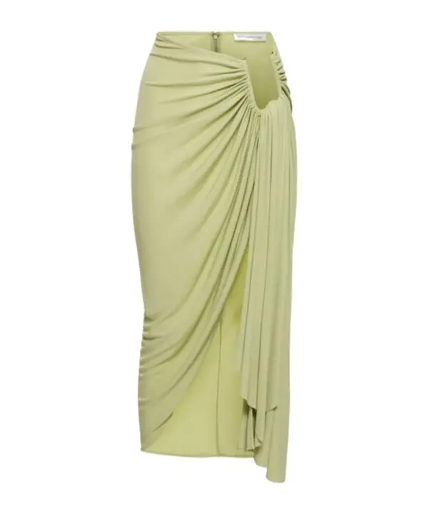 Christopher Esber Pleated Viscose Midi Skirt - Nude
