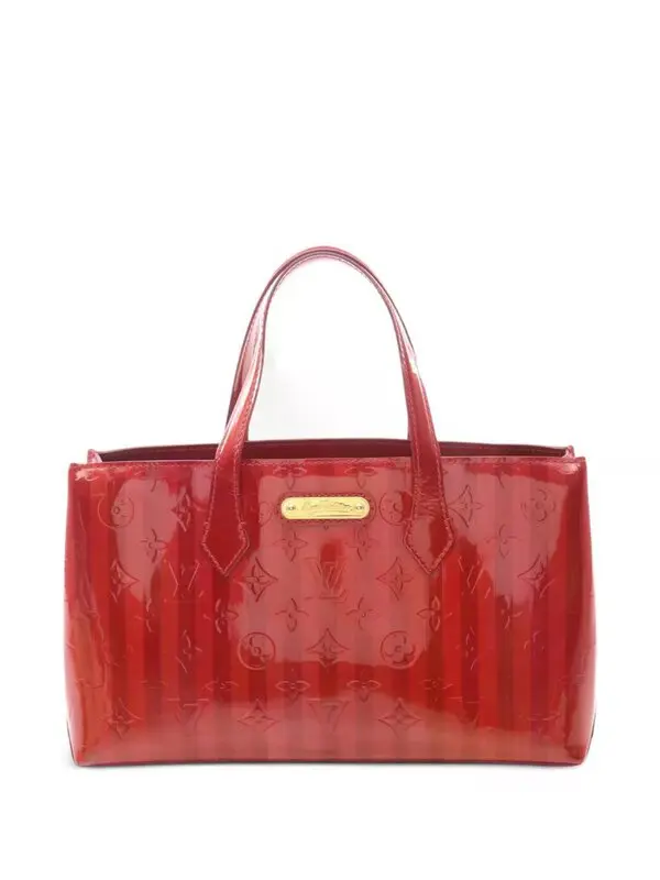 LOUIS VUITTON Wilshire Pm Monogram Vernis Tote Bag - Red