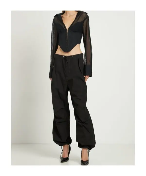 DION LEE Sheer Corset Shirt With Button Cuffs