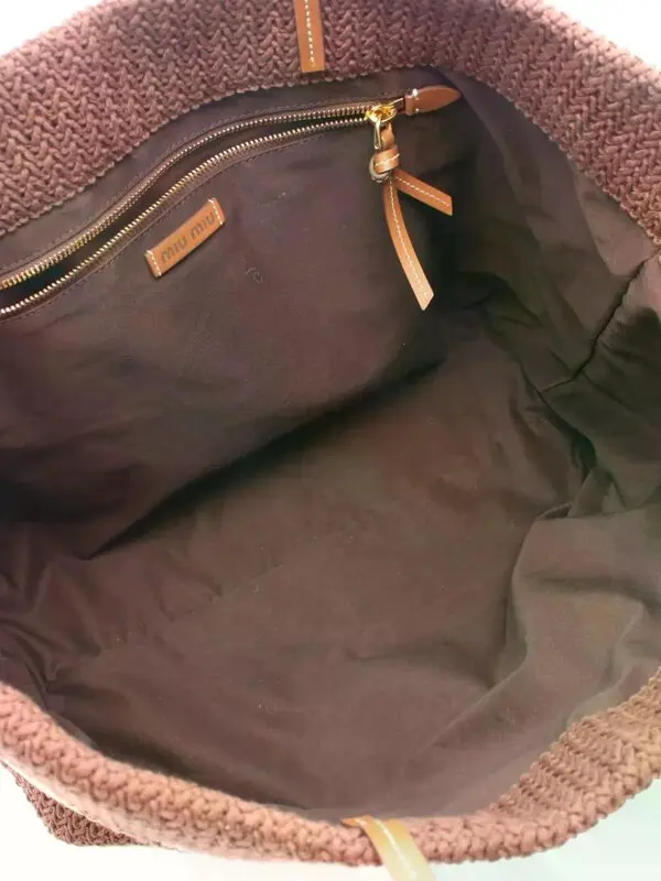 Miu Miu Raffia-effect Woven Tote Bag