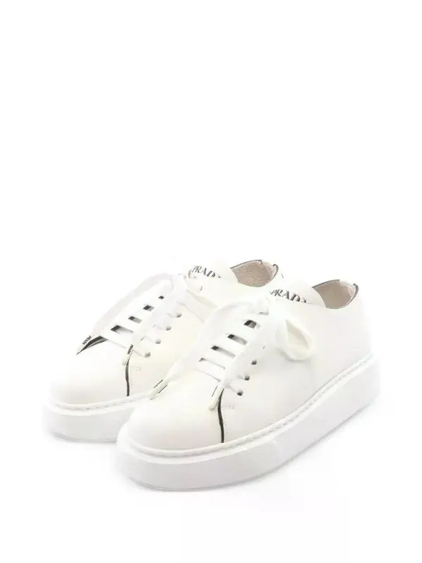 Prada Leather Platform Sneakers - White