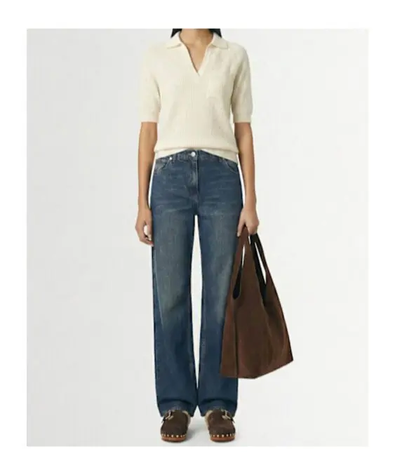 Fabiana Filippi Short Sleeve Knit Polo Top - White