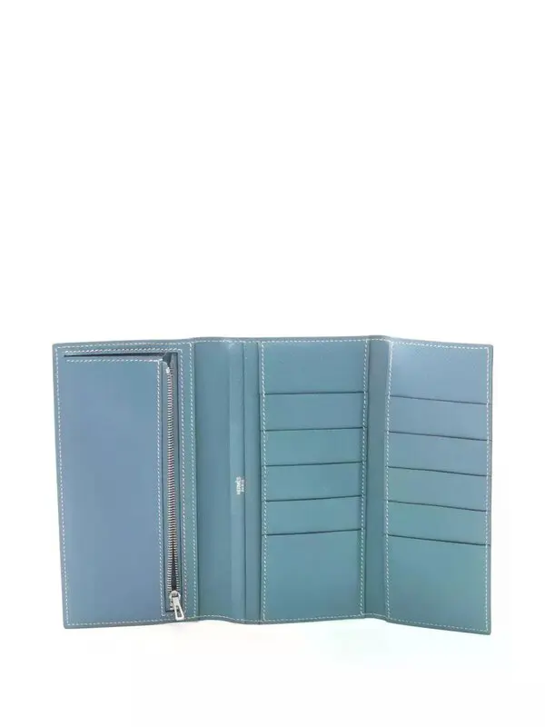 Hermès 2005 Bearn Long Wallet - Blue