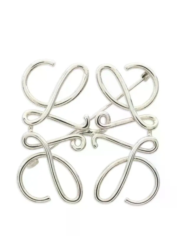 Loewe Anagram Cut-out Brooch - Silver