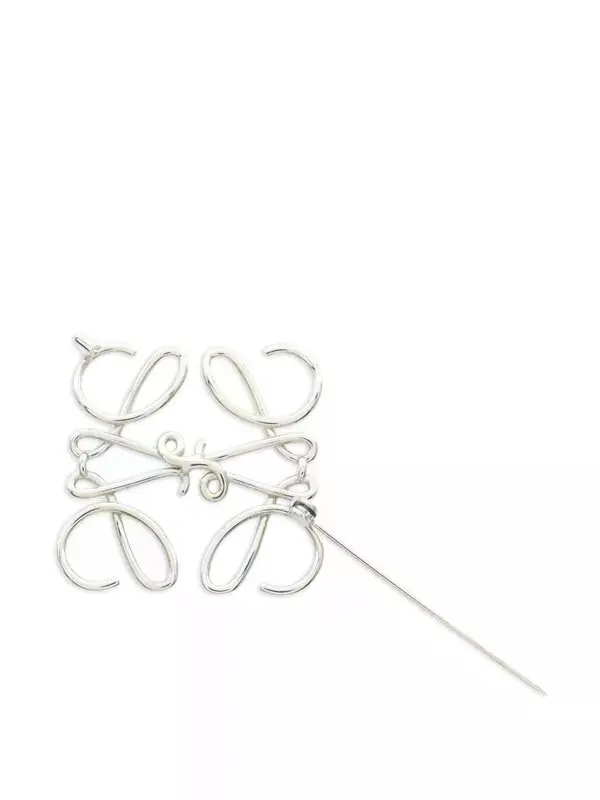 Loewe Anagram Cut-out Brooch - Silver