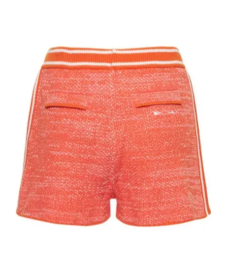 The Upside High Waist Ribbed Knit Hot Pants With Logo Embroidery