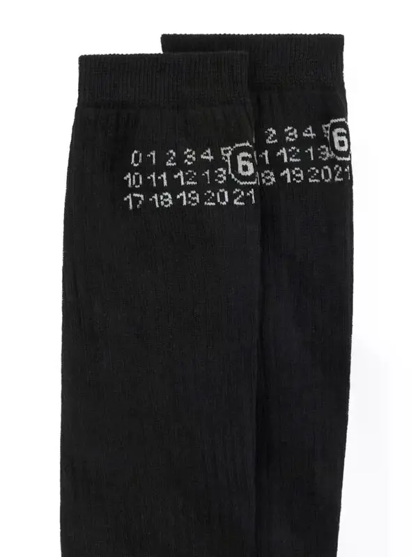 MAISON MARGIELA Numeric Signature Ribbed Knit Socks
