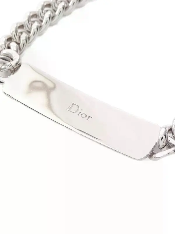 Dior Tone Logo Plate Curb-link Chain Bracelet