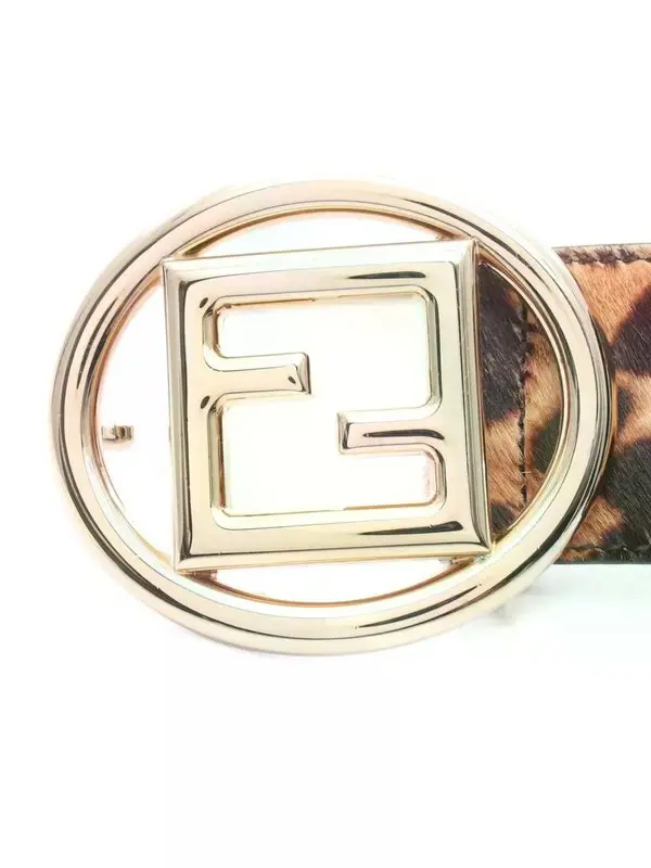 Fendi Ff Logo Leopard Print Belt