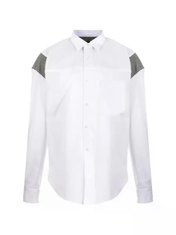 Comme Des Garçons Houndstooth-panel Cut-out Shirt