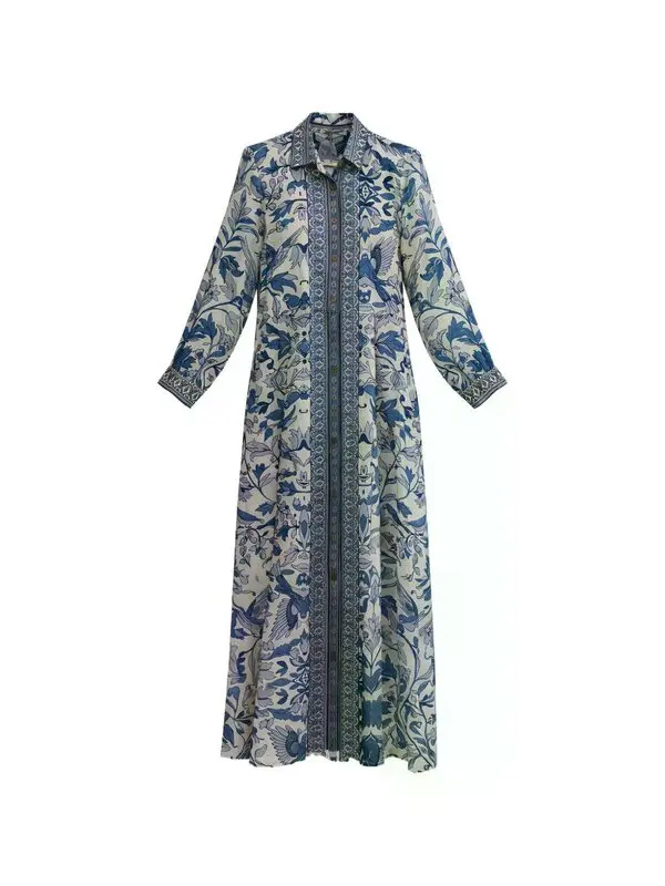 PAHIESA FORMENTERA Floral Print Maxi Dress - Neutrals