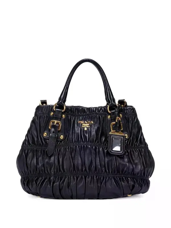 Prada Ruched Leather Shoulder Bag