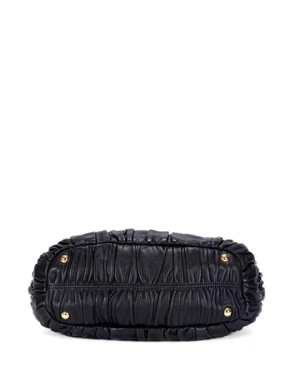 Prada Ruched Leather Shoulder Bag