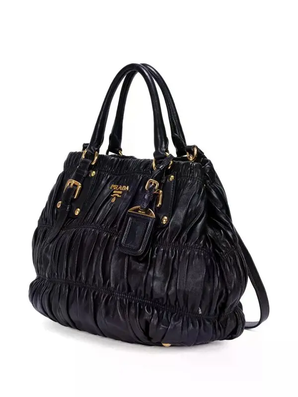Prada Ruched Leather Shoulder Bag