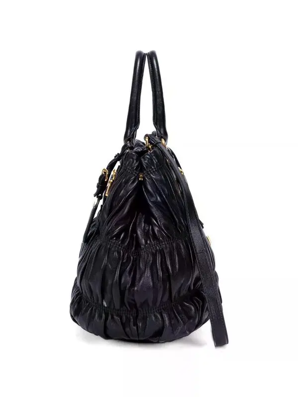 Prada Ruched Leather Shoulder Bag