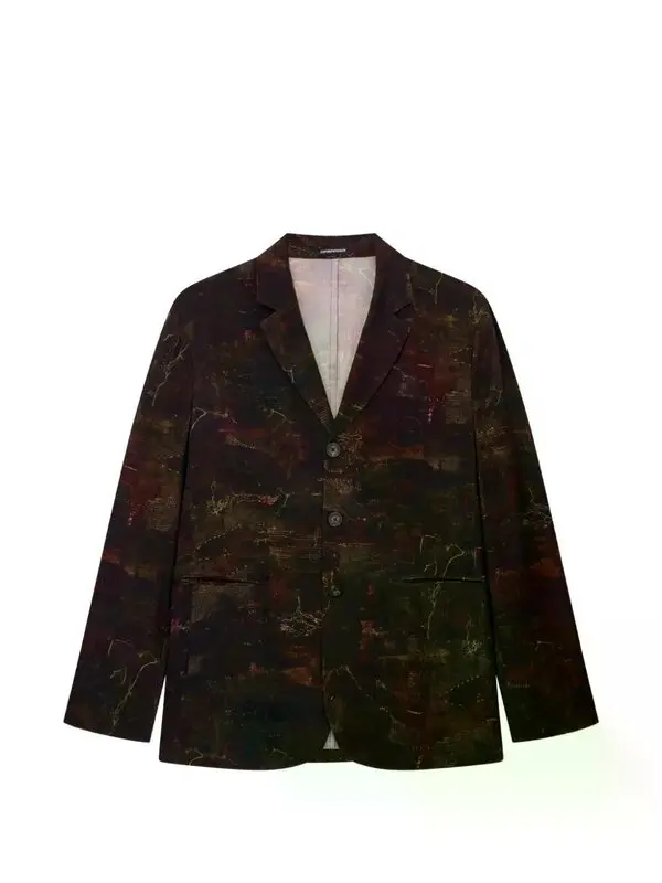 Emporio Armani Abstract-print Single-breasted Jacket