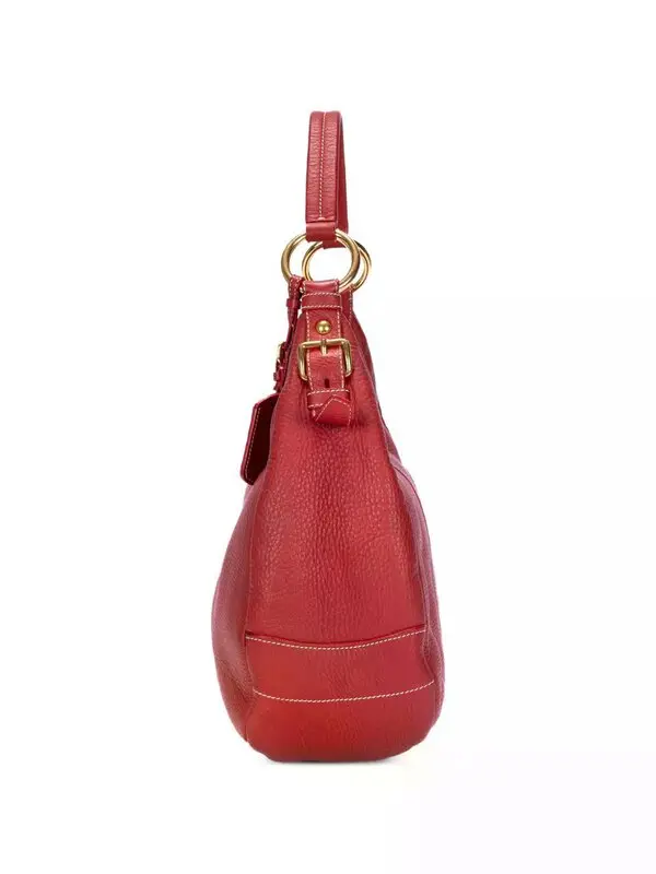 Prada Logo-plaque Leather Shoulder Bag - Red