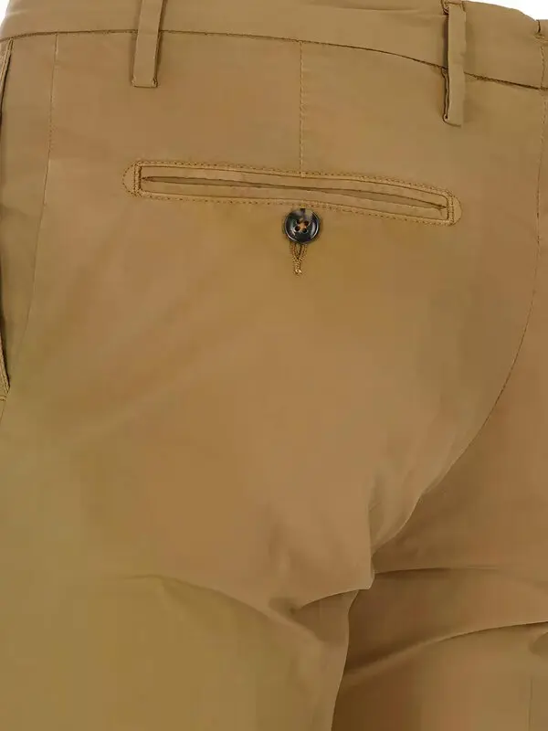 B SETTECENTO Mustard Yellow Button-fastening Trousers With Turn-up Hems