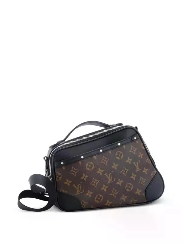 LOUIS VUITTON Monogram Macassar Biker Messenger Bag - Black