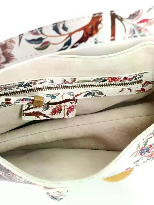 Dior Saddle Handbag With Strap In Printed Leather - Multicolour