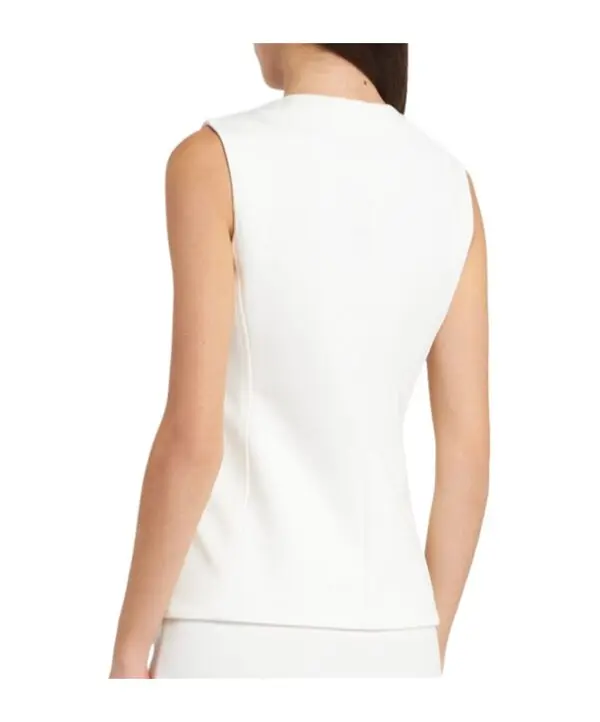 Max Mara Fornovo Viscose Blend Jersey Vest - White