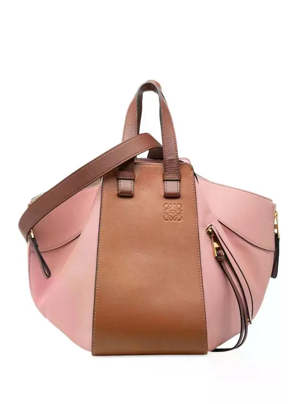 Loewe Small Tricolor Leather Hammock Satchel - Brown
