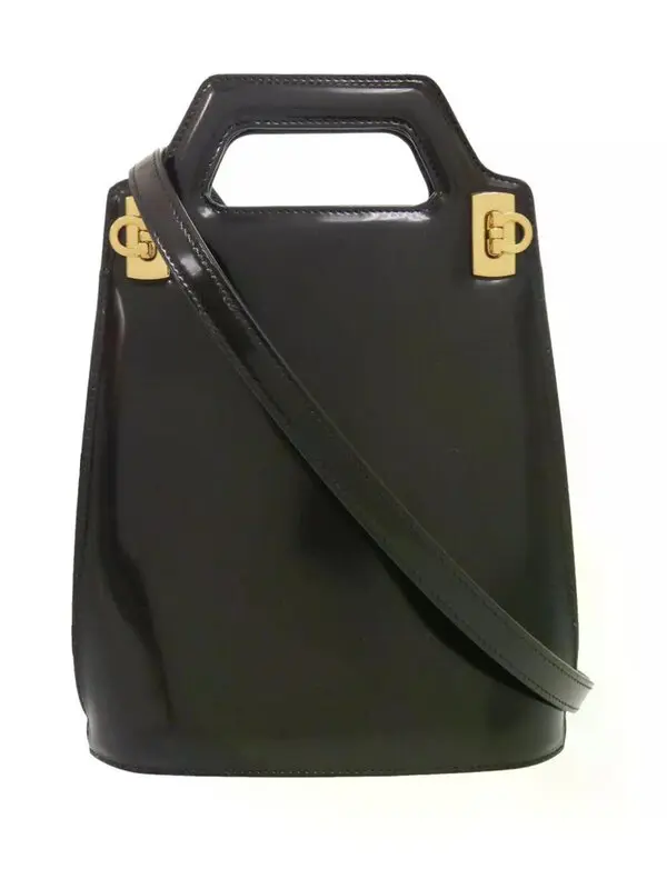 FERRAGAMO Wanda Top Handle Bag - Black