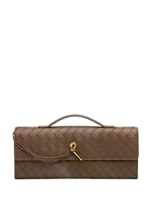 Bottega Veneta Lambskin Intrecciato Andiamo Clutch Bag