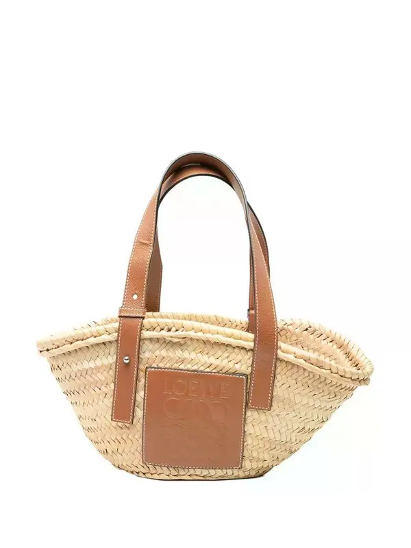 Loewe Raffia Anagram Basket Bag - Neutrals