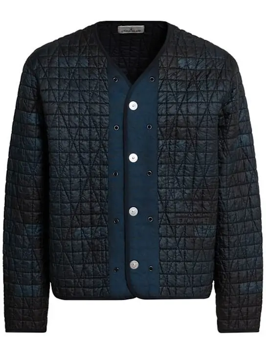 Stone Island Hooded Popcorn Stitch Nylon Zip-up