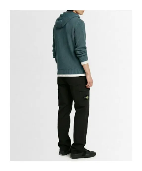 Stone Island Hooded Popcorn Stitch Nylon Zip-up