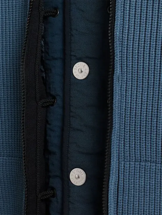 Stone Island Hooded Popcorn Stitch Nylon Zip-up