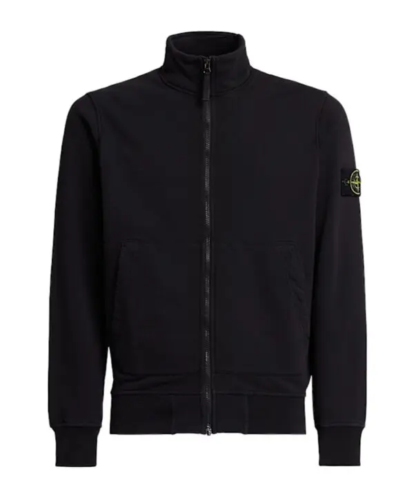 Stone Island Cotton Zip-up Cardigan - Black