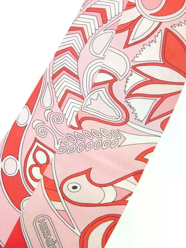 Hermès 2024 Folklore Silk Twilly Scarf Scarves