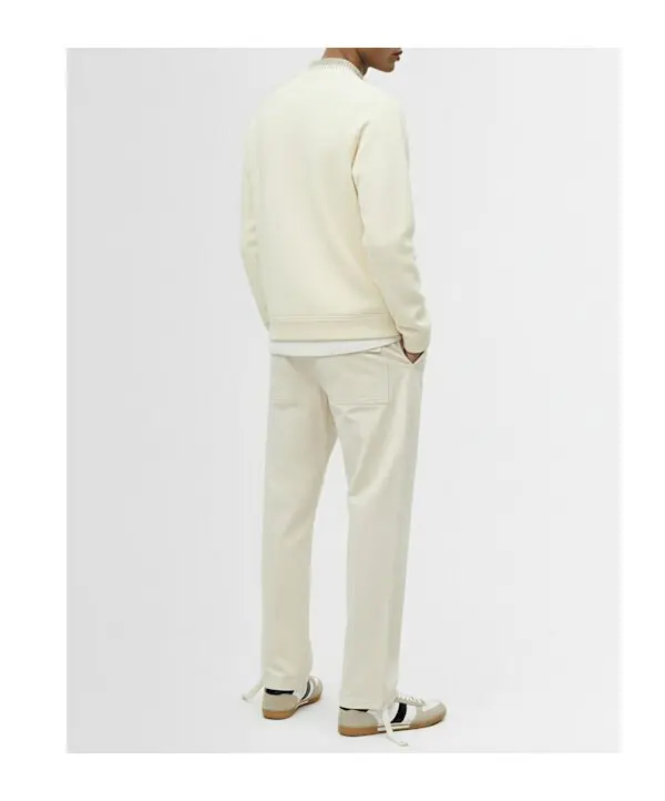 Stone Island Cotton Sweatshirt With Ribbed Trim And Sleeve Logo Patch
