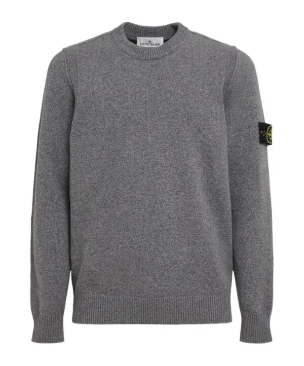 Stone Island Wool Blend Crewneck Sweater - Gray