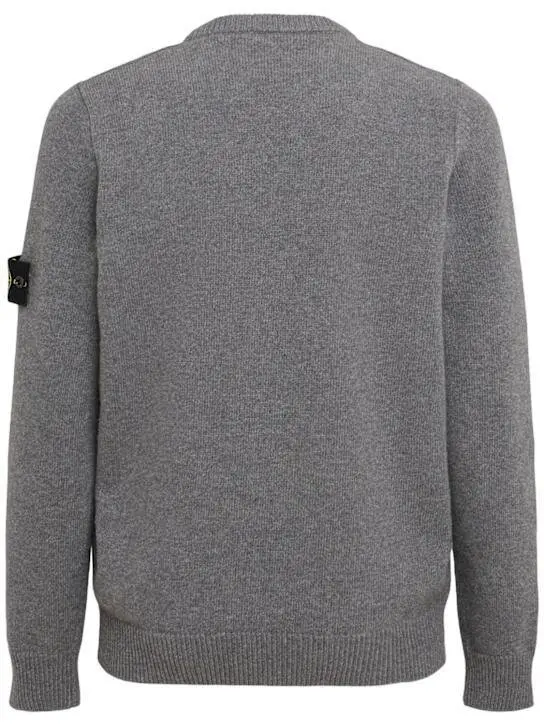Stone Island Wool Blend Crewneck Sweater - Gray
