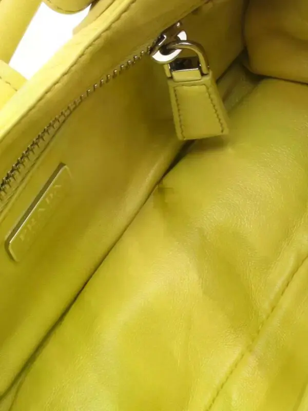 Prada Nappa Soft Padded Re Edition 2002 Moon Satchel - Yellow