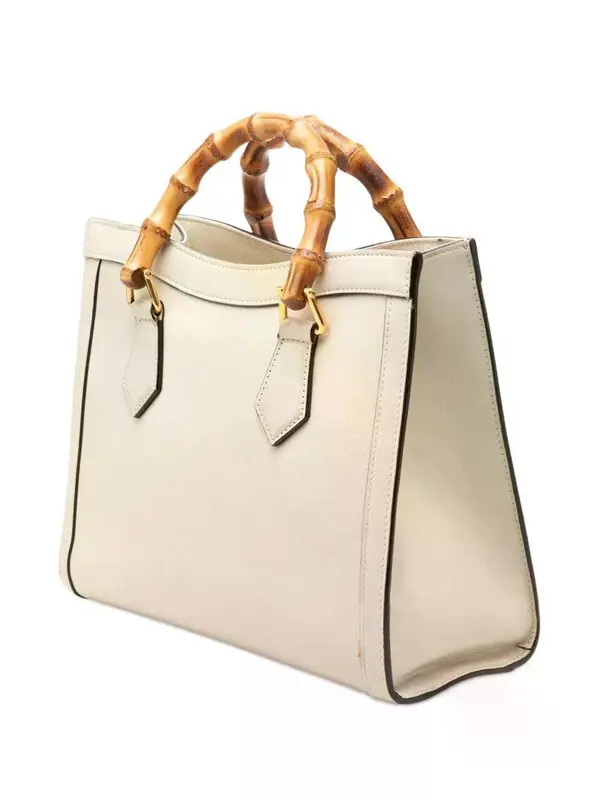 Gucci Small Leather Bamboo Diana Satchel - White