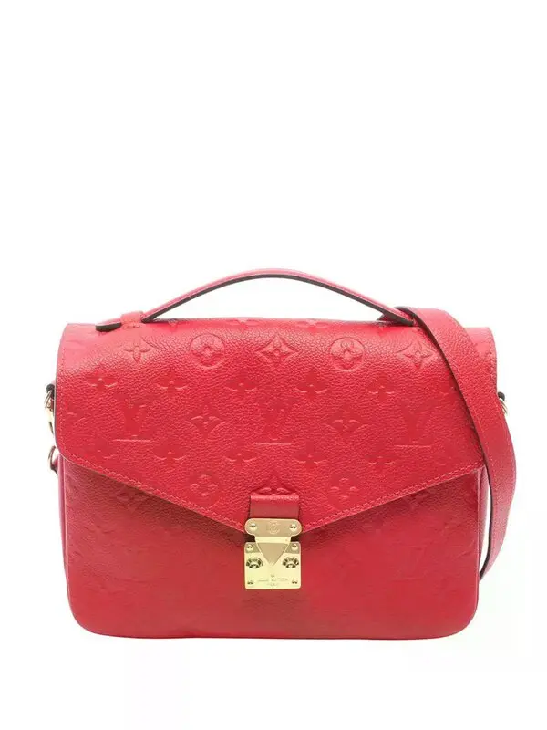 LOUIS VUITTON Monogram Empreinte Pochette Metis Satchel - Red