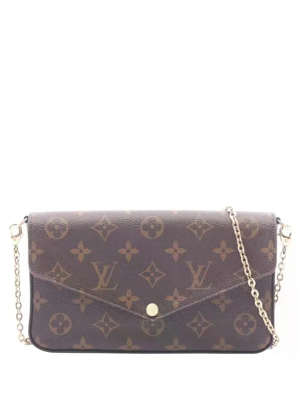 LOUIS VUITTON Monogram Pochette Felicie Crossbody Bag - Brown