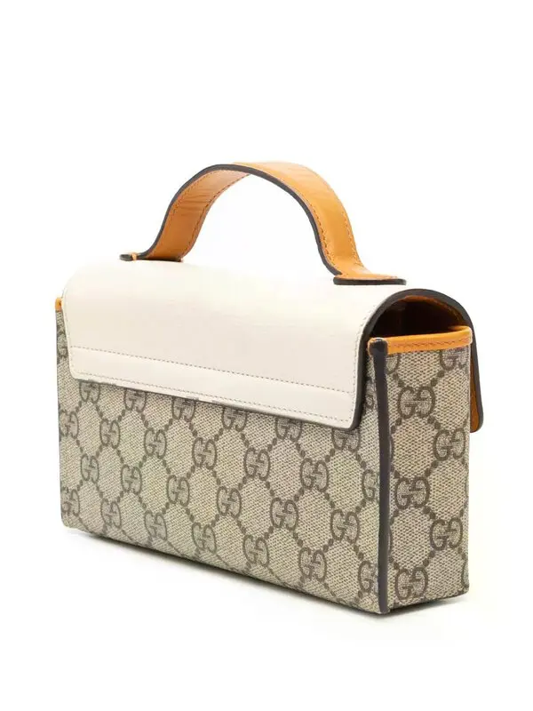 Gucci Mini Gg Supreme Padlock Satchel - Neutrals
