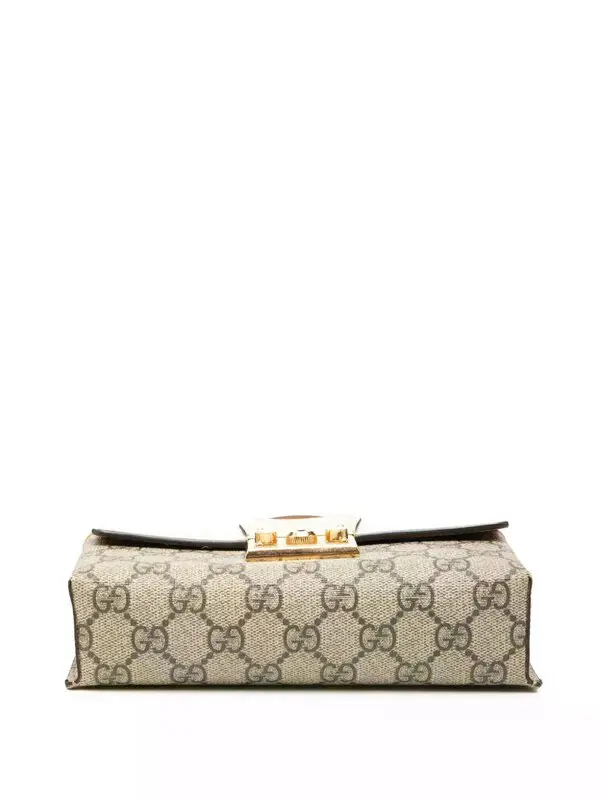 Gucci Mini Gg Supreme Padlock Satchel - Neutrals