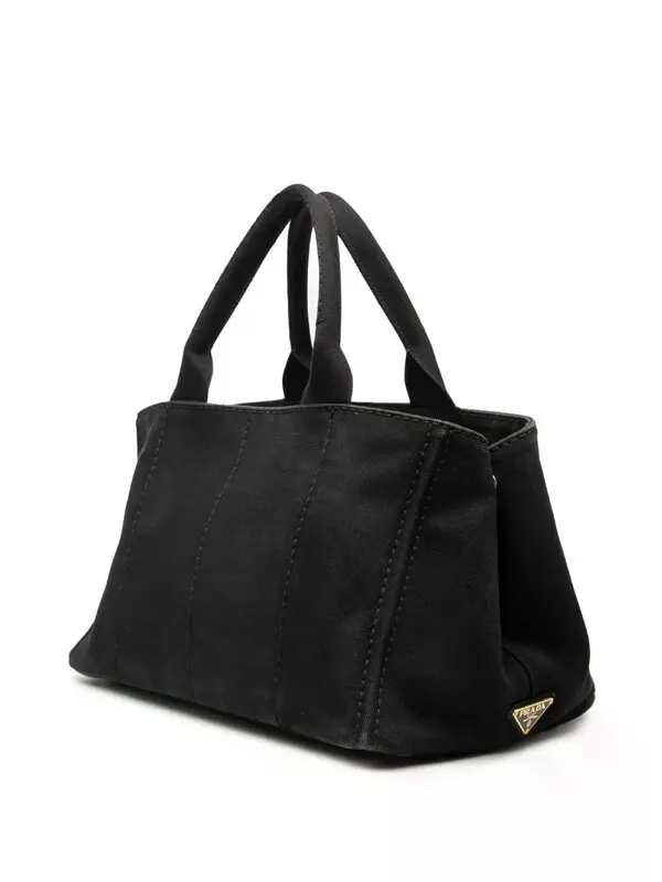 Prada Canvas Canapa Logo Satchel - Black