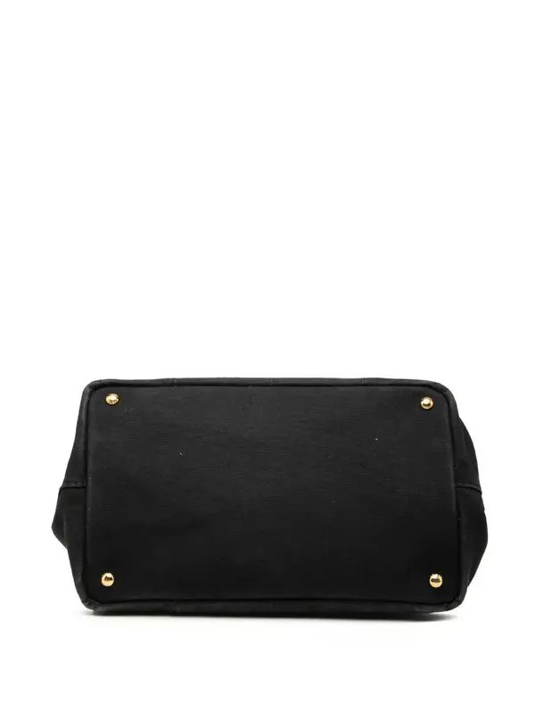 Prada Canvas Canapa Logo Satchel - Black