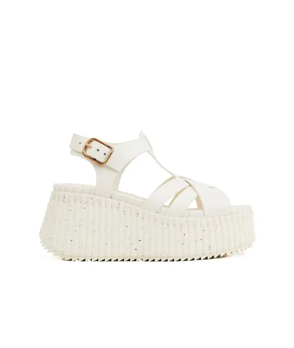 Chloé Nama Platform Sandals - White