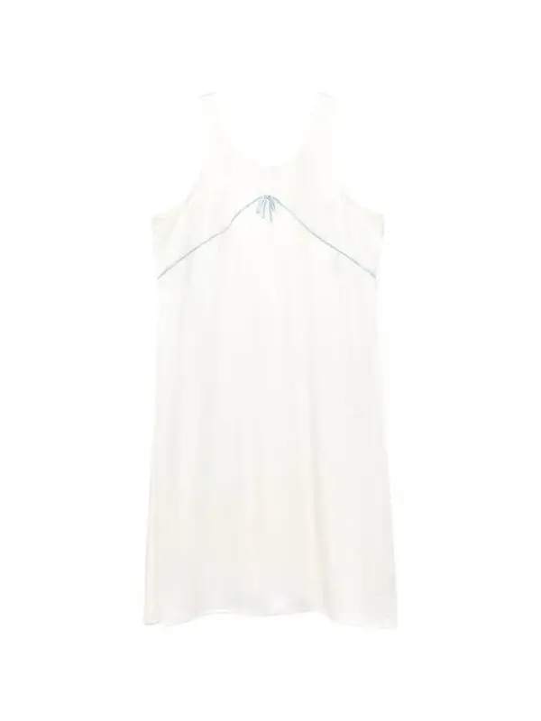 Marie Adam-Leenaerdt Satin Bow Detail Sleeveless Maxi Dress - White